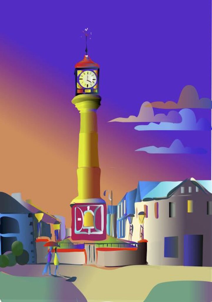 Tredegar Town Clock Art - Welsh Artist Christopher Langley